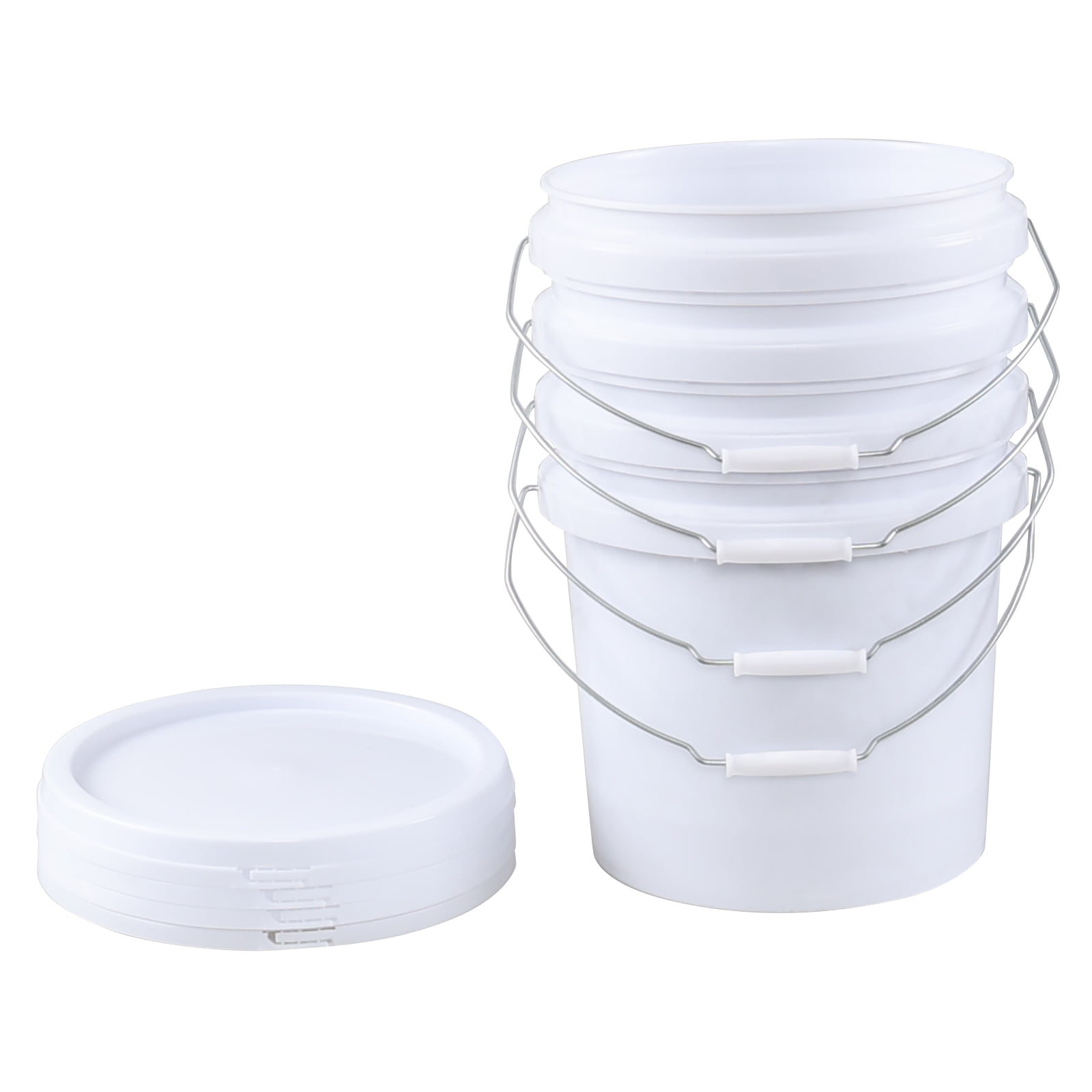 Minekkyes 4 Gallon Round Plastic Bucket with Lids, Durable All Purpose ...
