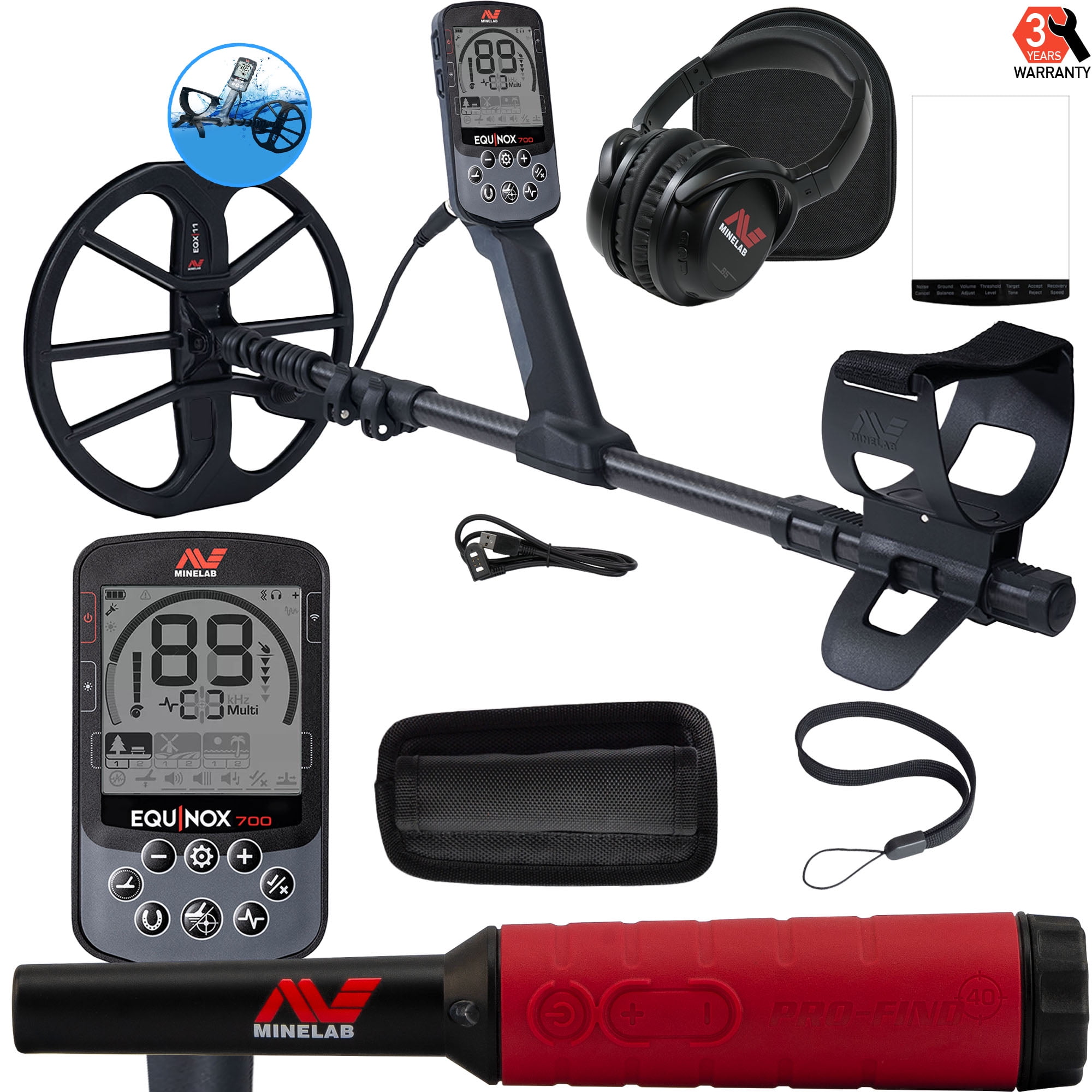 Minelab EQUINOX 700 Multi-IQ Metal Detector with 11" Coil with FREE Pro ...