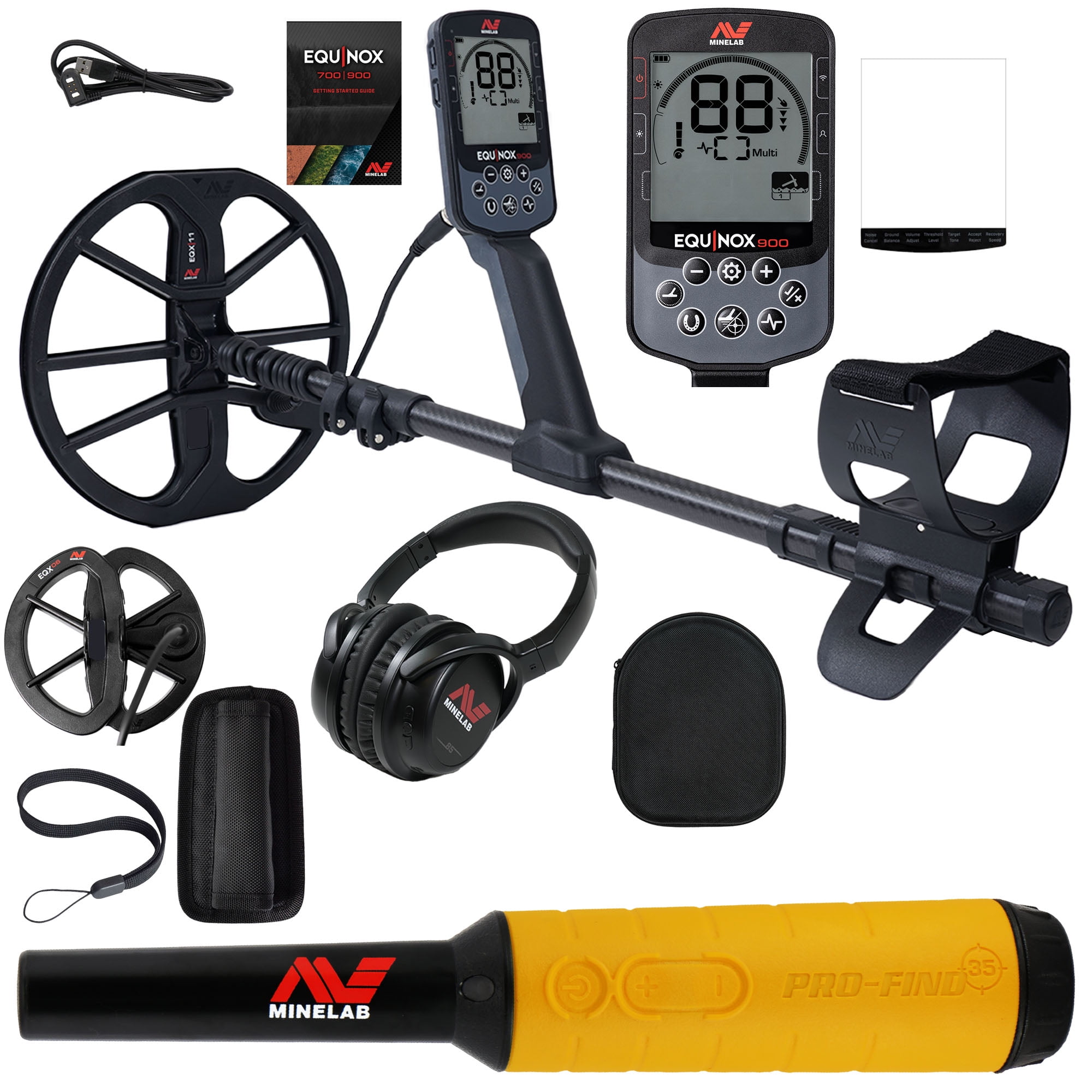 Minelab EQUINOX 900 Waterproof Multi-IQ Metal Detector with Handheld ...