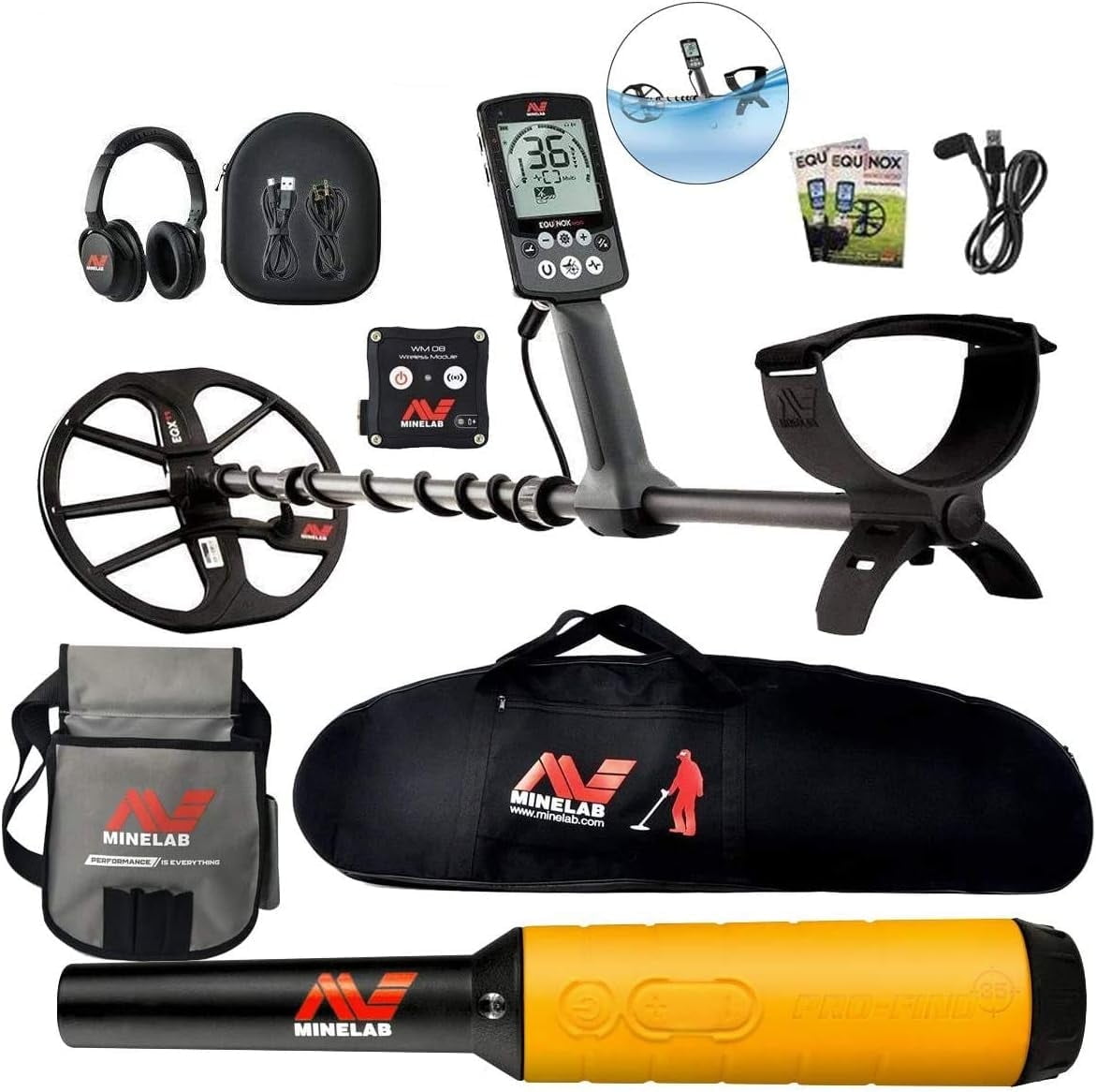 Minelab Equinox 800 Metal Detector w/Pro Find 35, Carry Bag, Finds ...