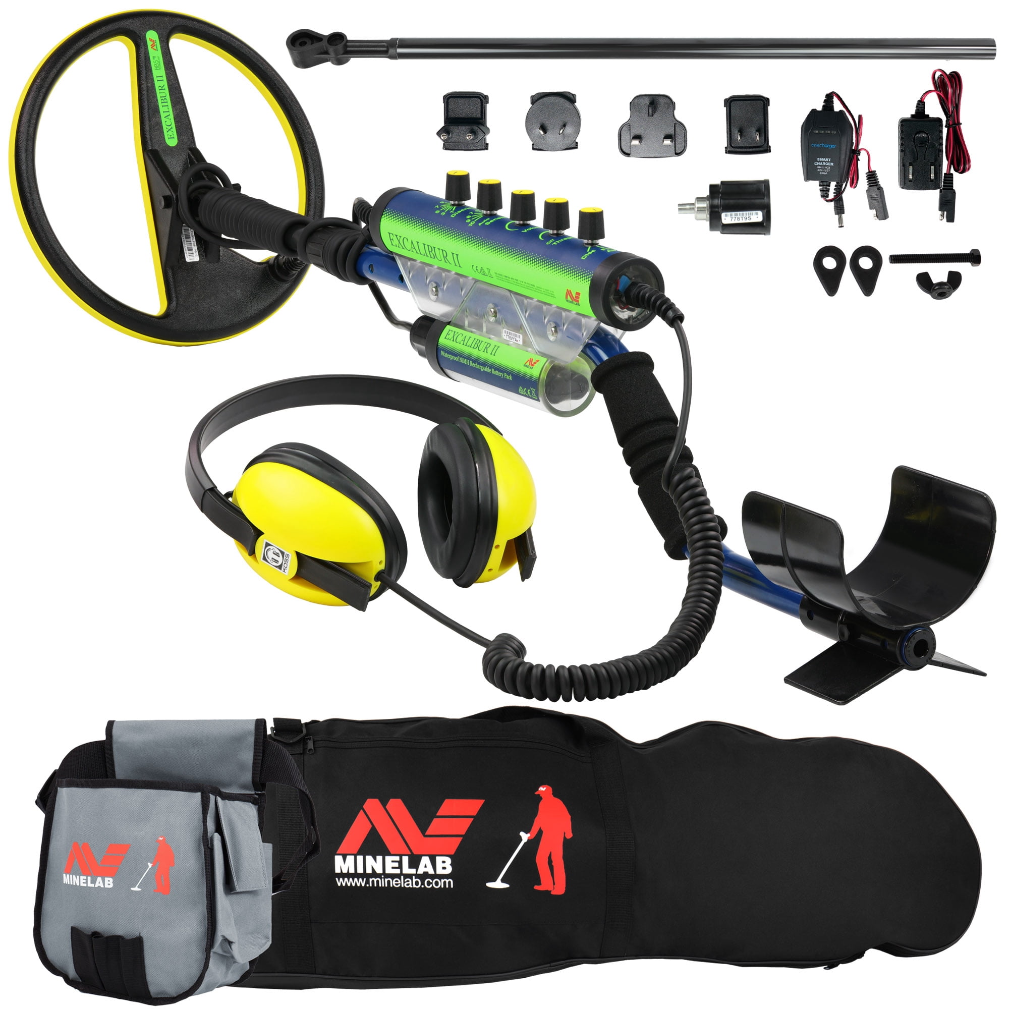 Minelab Excalibur II 1000 Waterproof Detector w/ Padded Carry Bag ...