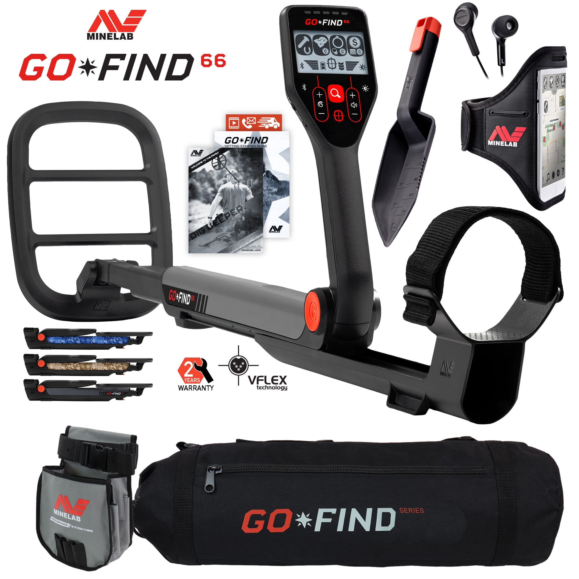 Minelab GO FIND 66 Metal Detector with Black Transport Carry Bag and ...