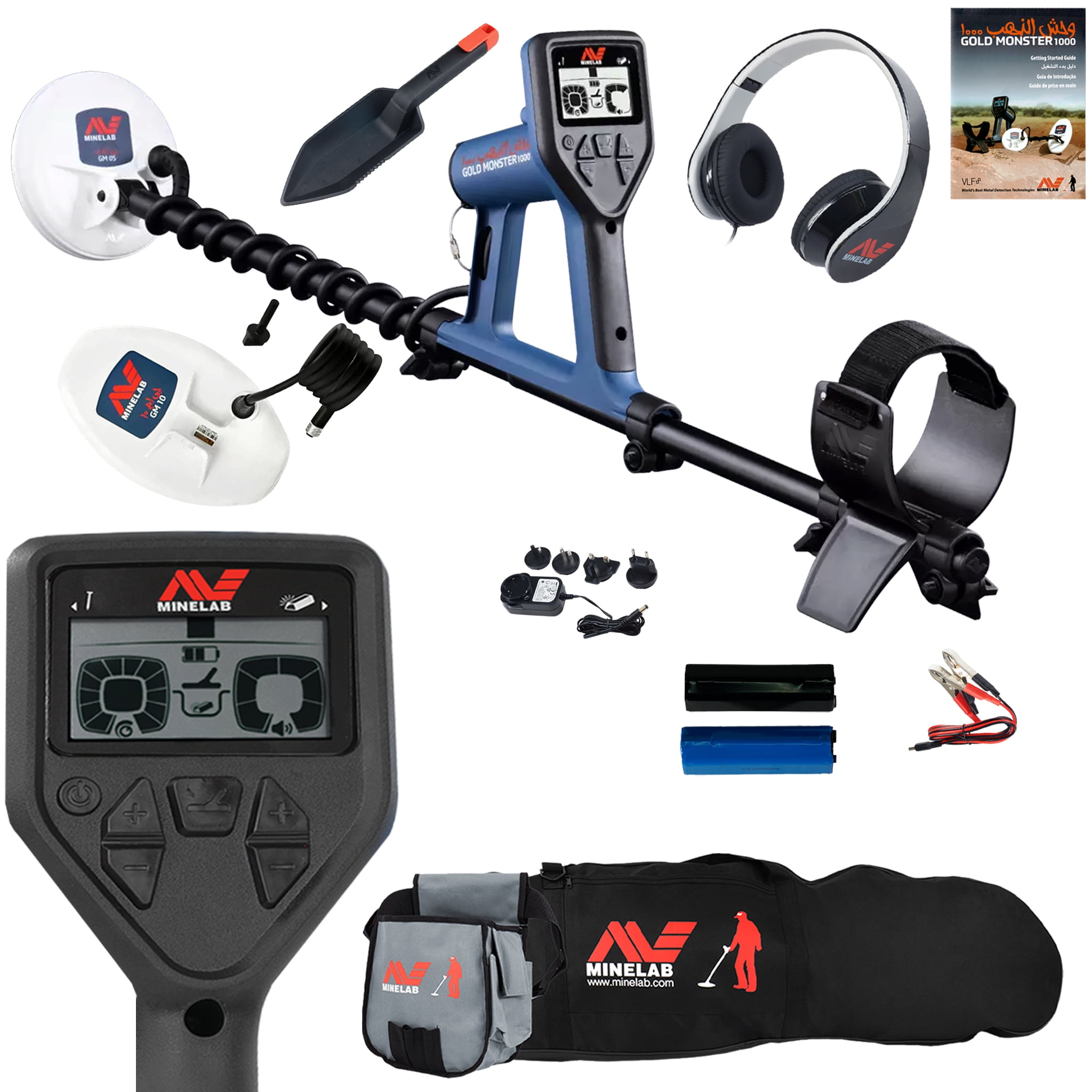 Minelab GOLD MONSTER 1000 with Carry Bag, Finds Pouch, 2 Search Coils ...