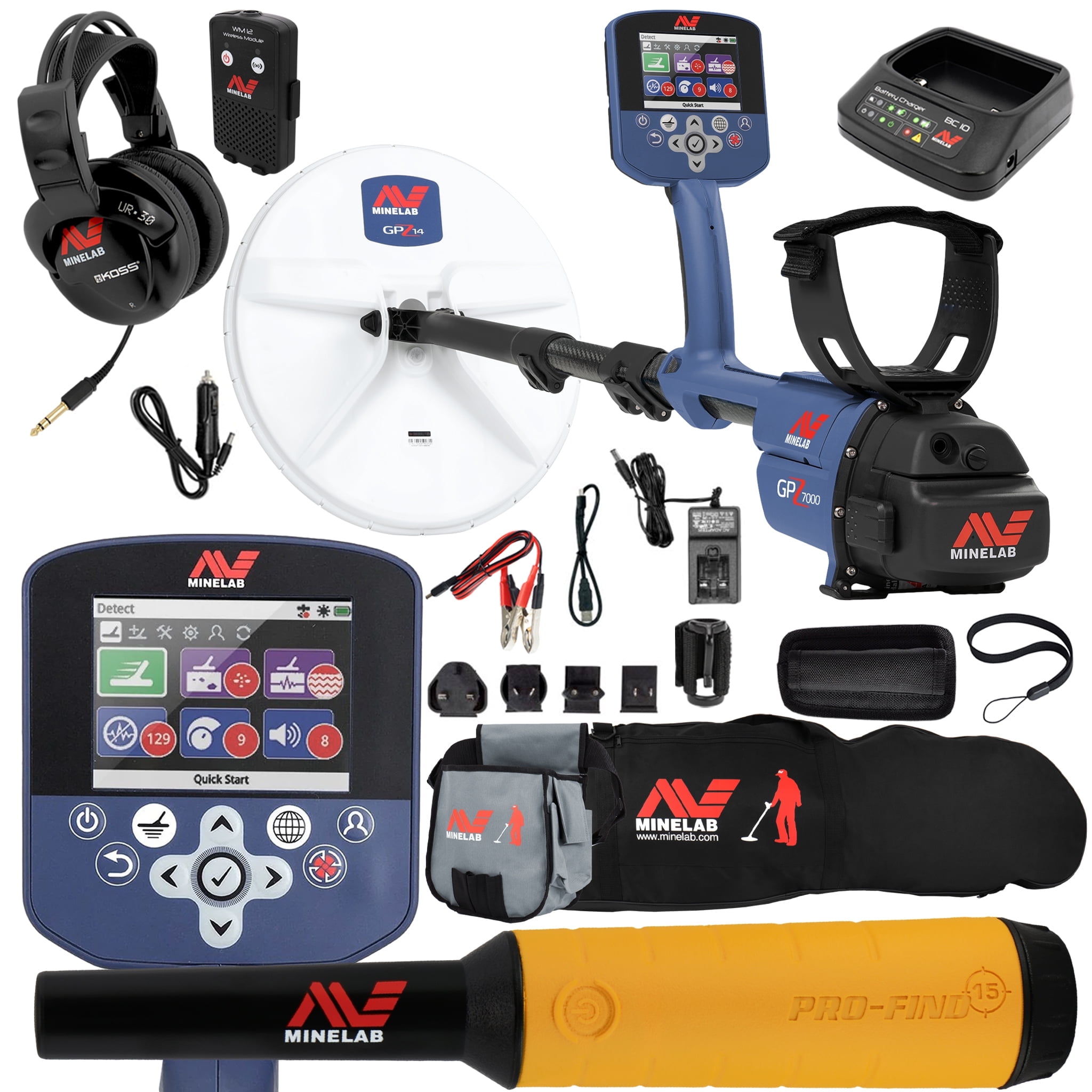 Minelab GPZ 7000 Metal Detector with Pro Find 15, Carry Bag, Finds ...