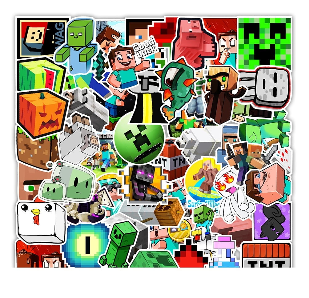 100 piece Miner crafter Stickers Decals Set for Kids Adults, Waterproof ...