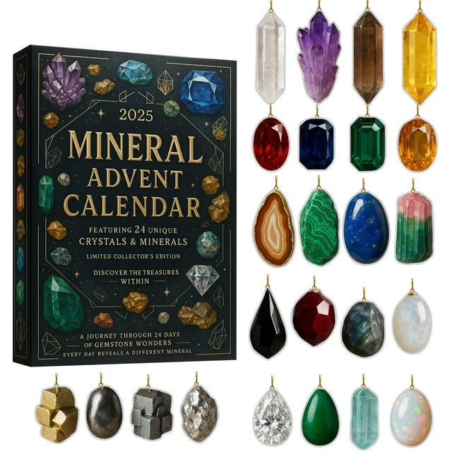 Mineral Advent Calendar 2025 -24 Days Christmas Countdown Calendar ...