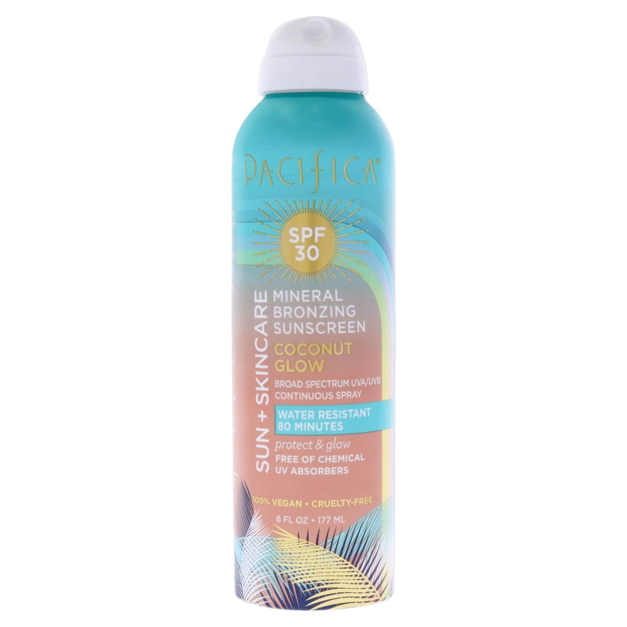 Pacifica Mineral Bronzing Sunscreen Spray SPF 30 - Coconut Glow, 6 oz ...