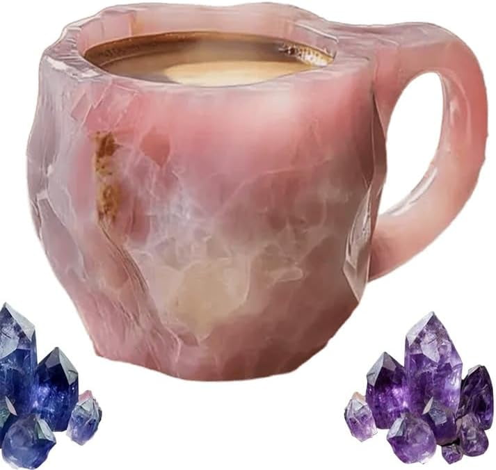 Mineral Crystal Coffee Mug,8 color Natural Onyx Crystal Mug,Mineral ...