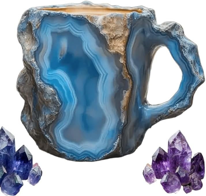 Mineral Crystal Coffee Mug,8 color Natural Onyx Crystal Mug,Mineral ...