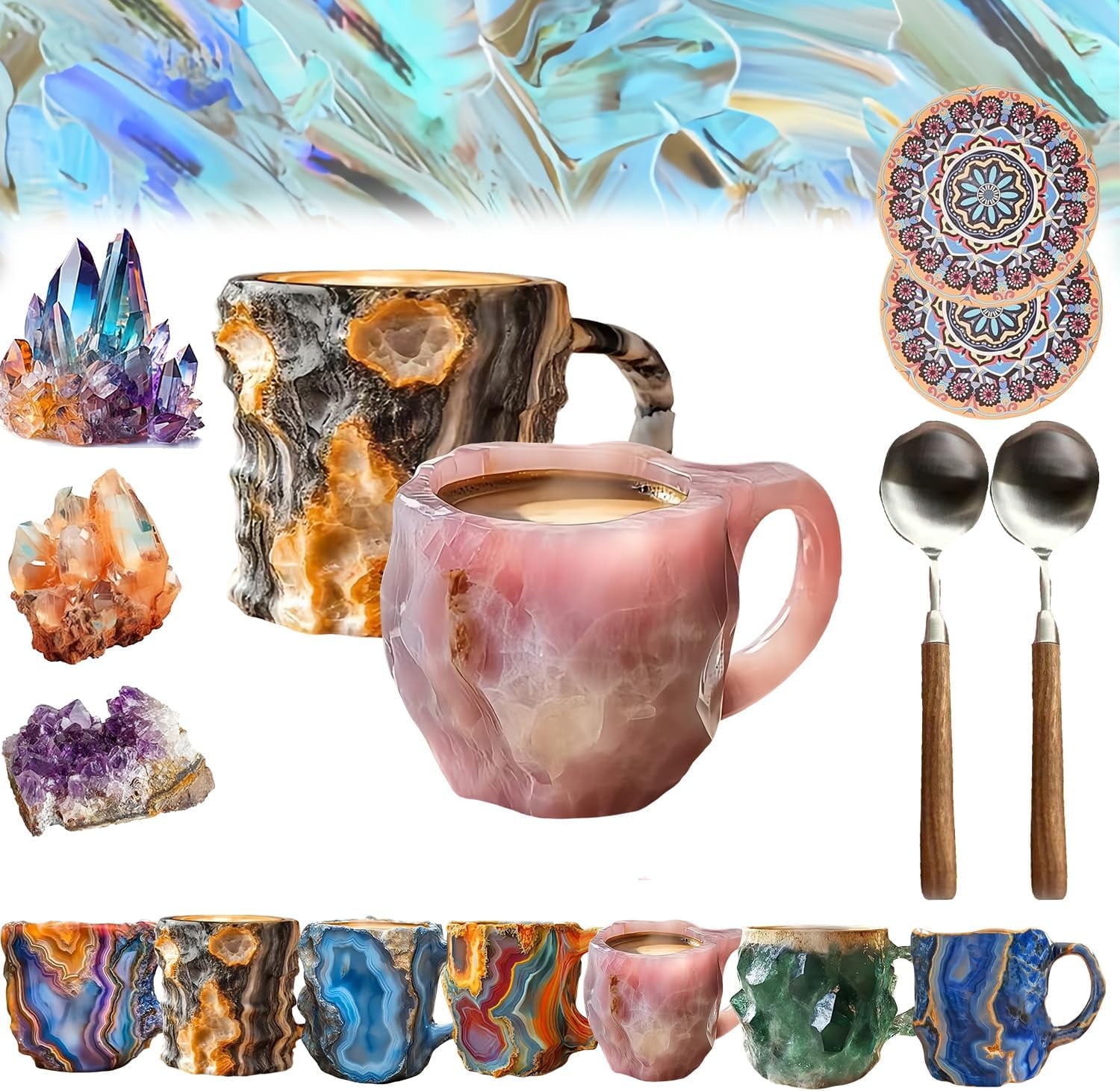 Mineral Crystal Coffee Mug, Mineral Crystal Coffee Mugs Colorful, 2024 ...