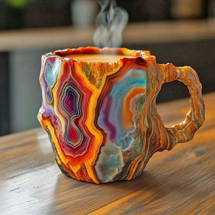 Mineral Crystal Coffee Mugs, 2024 New Multi-Colored Mineral Crystal ...