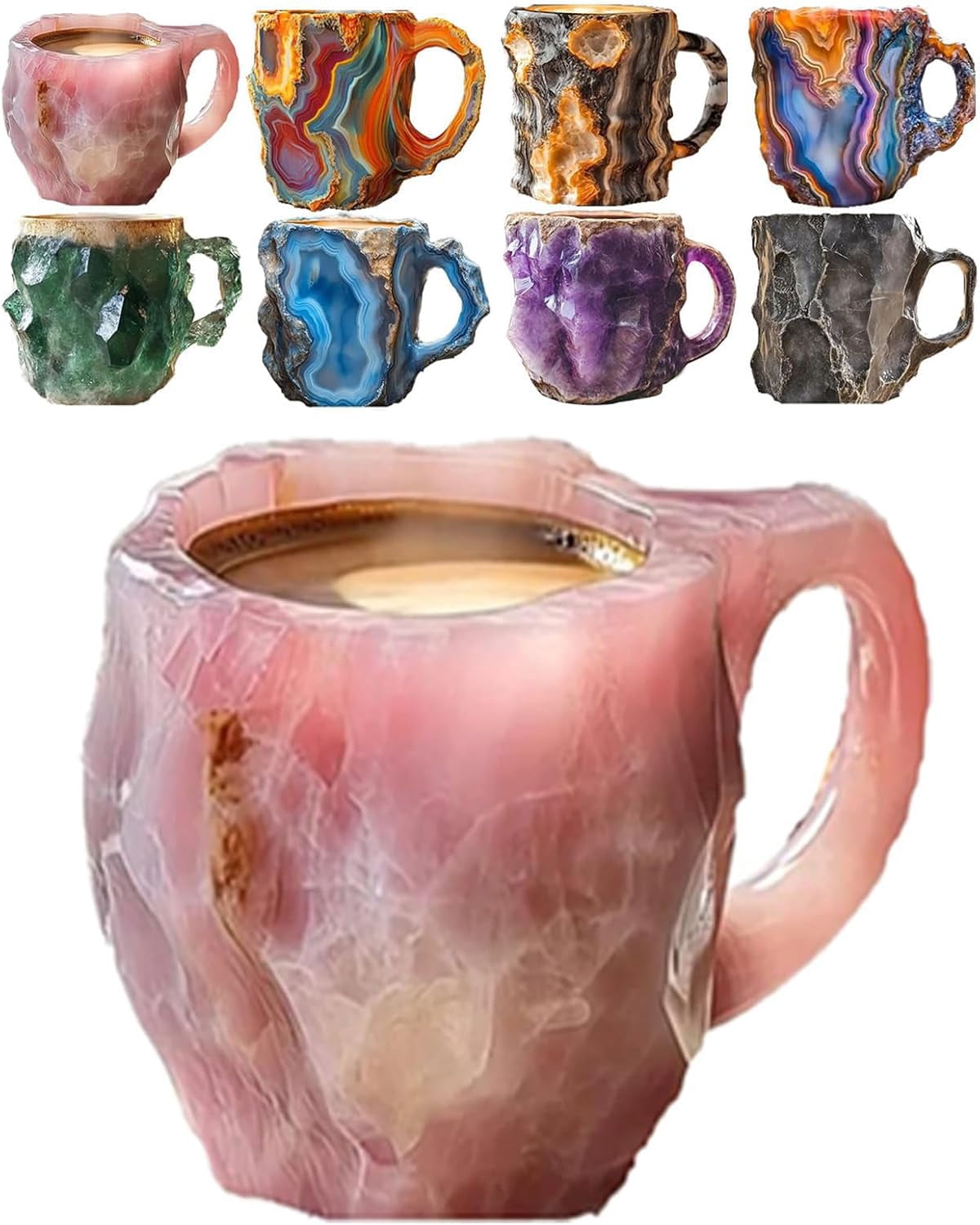 Mineral Crystal Coffee Mugs, 8 Colors Crystal Mineral Coffee Mugs, New ...