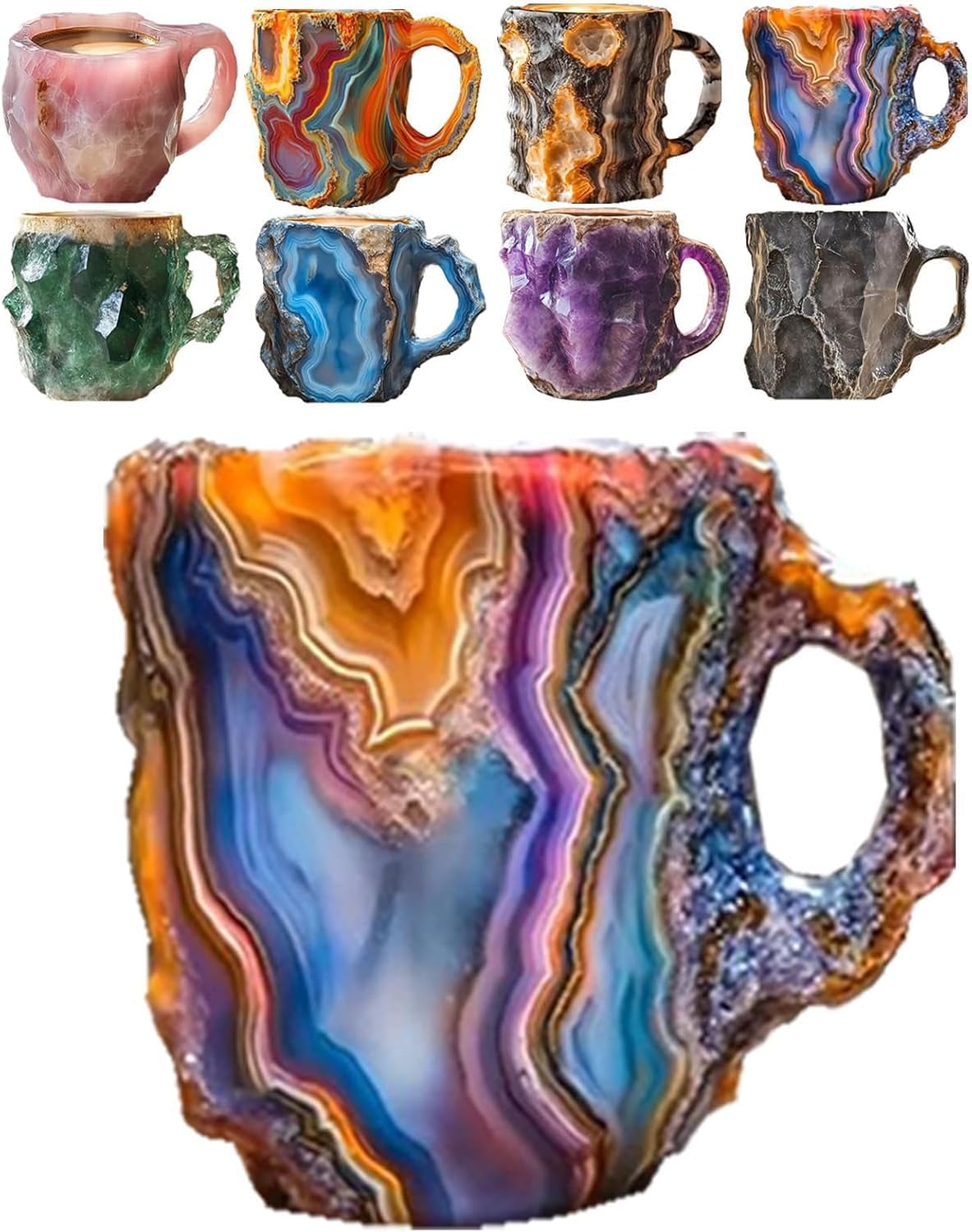 Mineral Crystal Coffee Mugs, 8 Colors Crystal Mineral Coffee Mugs, New ...