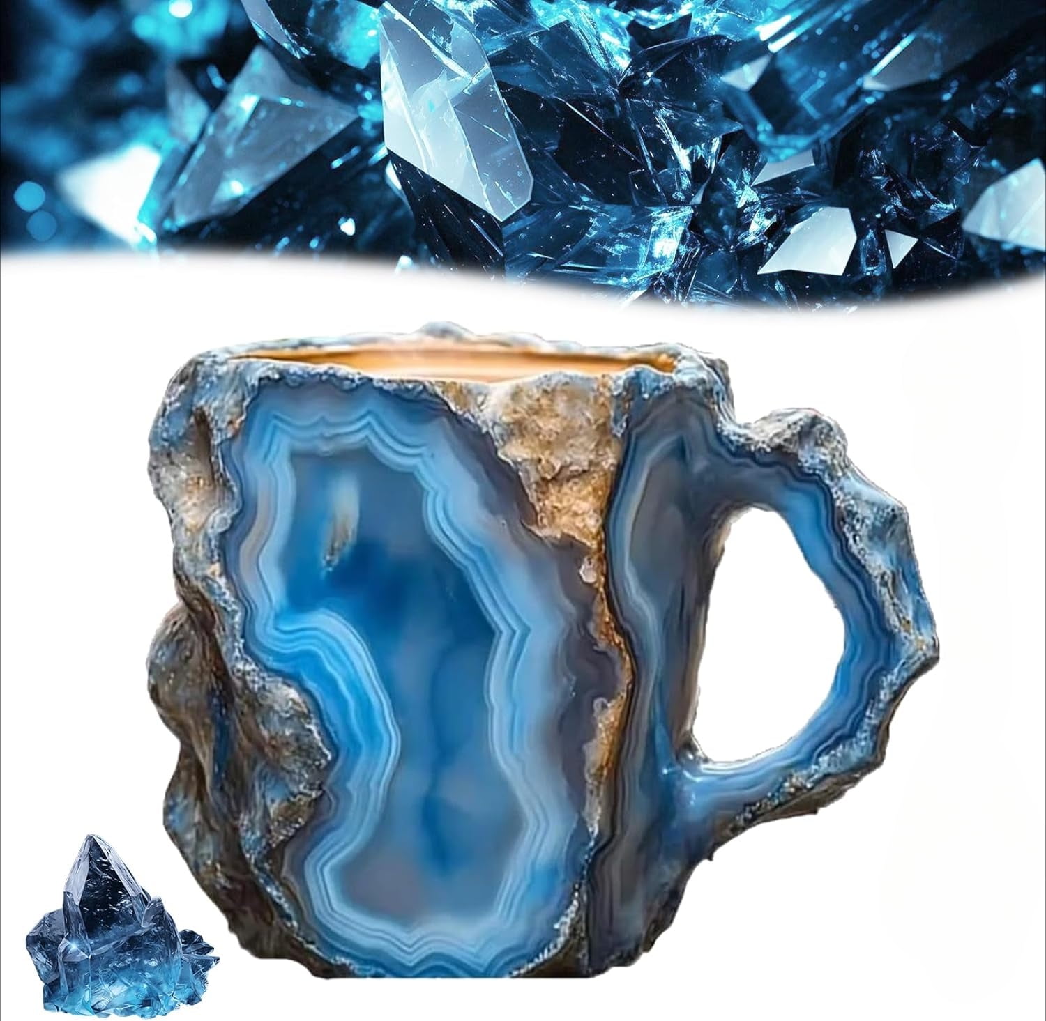 Mineral Crystal Coffee Mugs, Crystal Mugs for Coffee, Natural Mineral ...