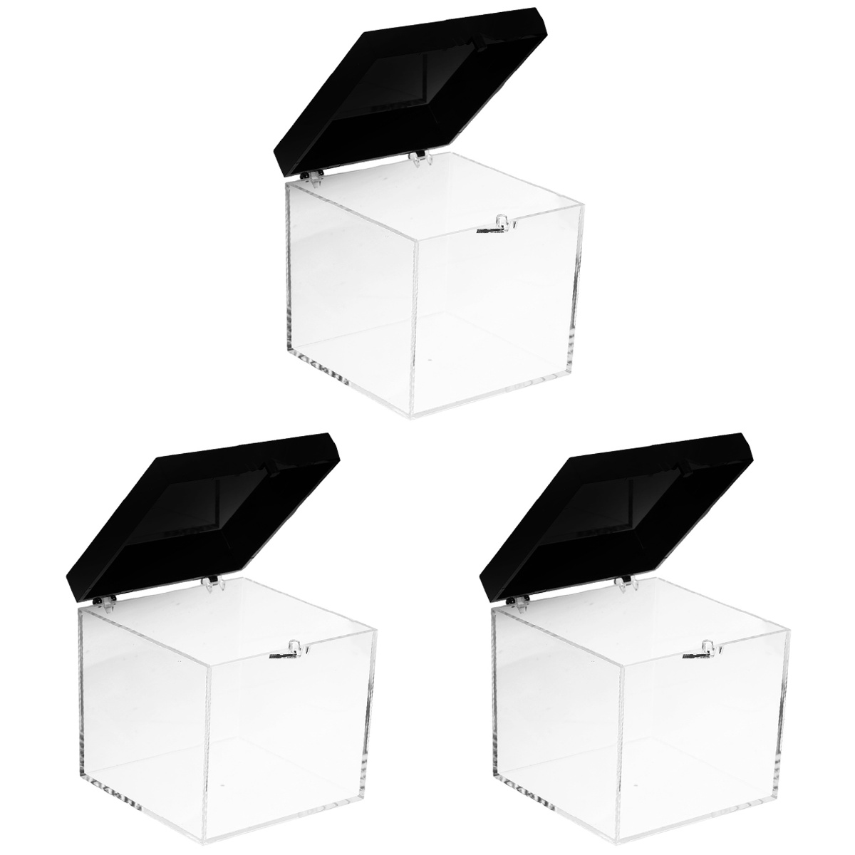 Mineral Display Case Transparent Rock Storage Box Scratch Proof 3PCS ...