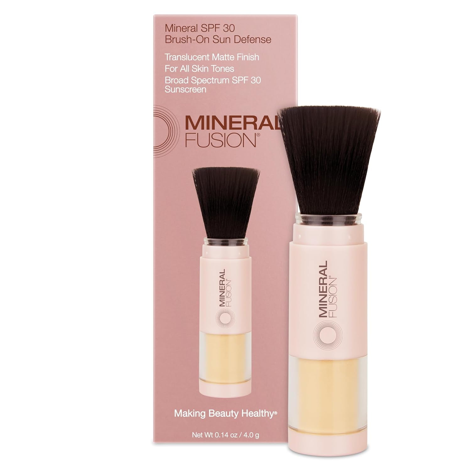 Mineral Fusion Face Sunscreen, SPF 30 Powder, Brush-On Sunblock ...