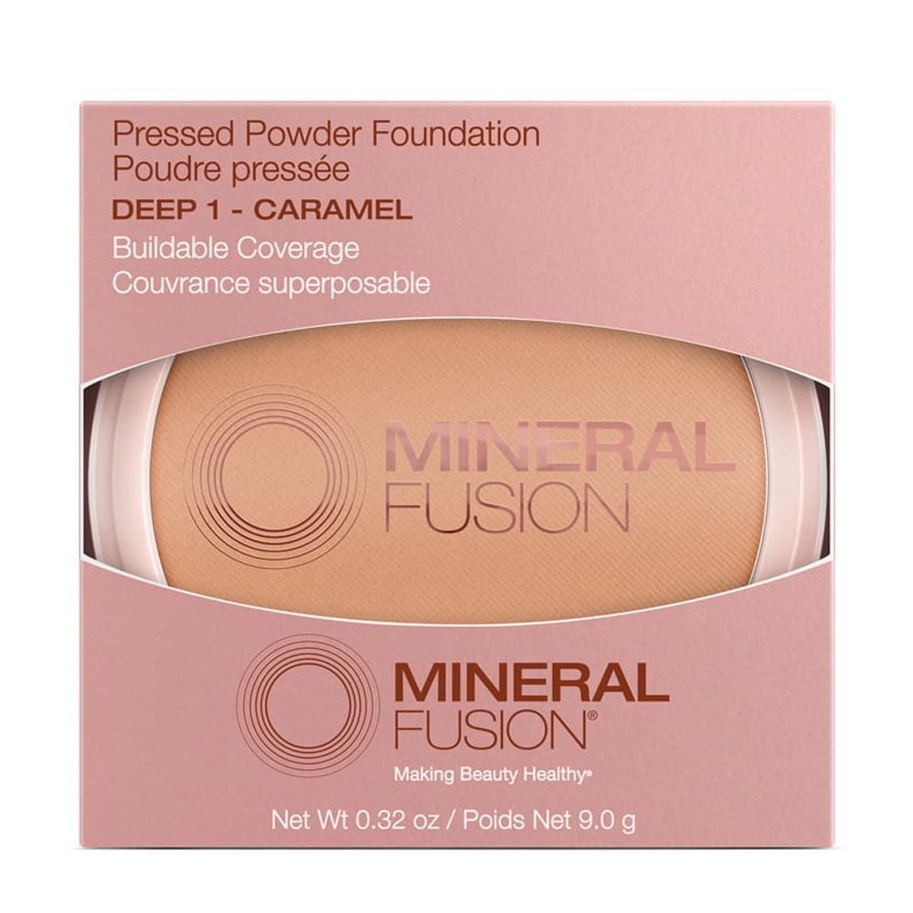 Mineral Fusion Pressed Powder Foundation, Deep 1 Caramel, 0.32 Oz, 3 ...