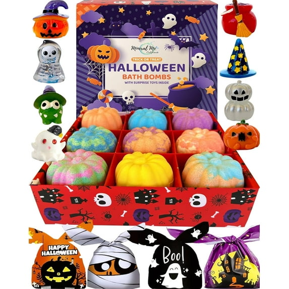 Mineral Me Halloween Bath Bombs for Kids - Bath Fizzies with Surprise ...