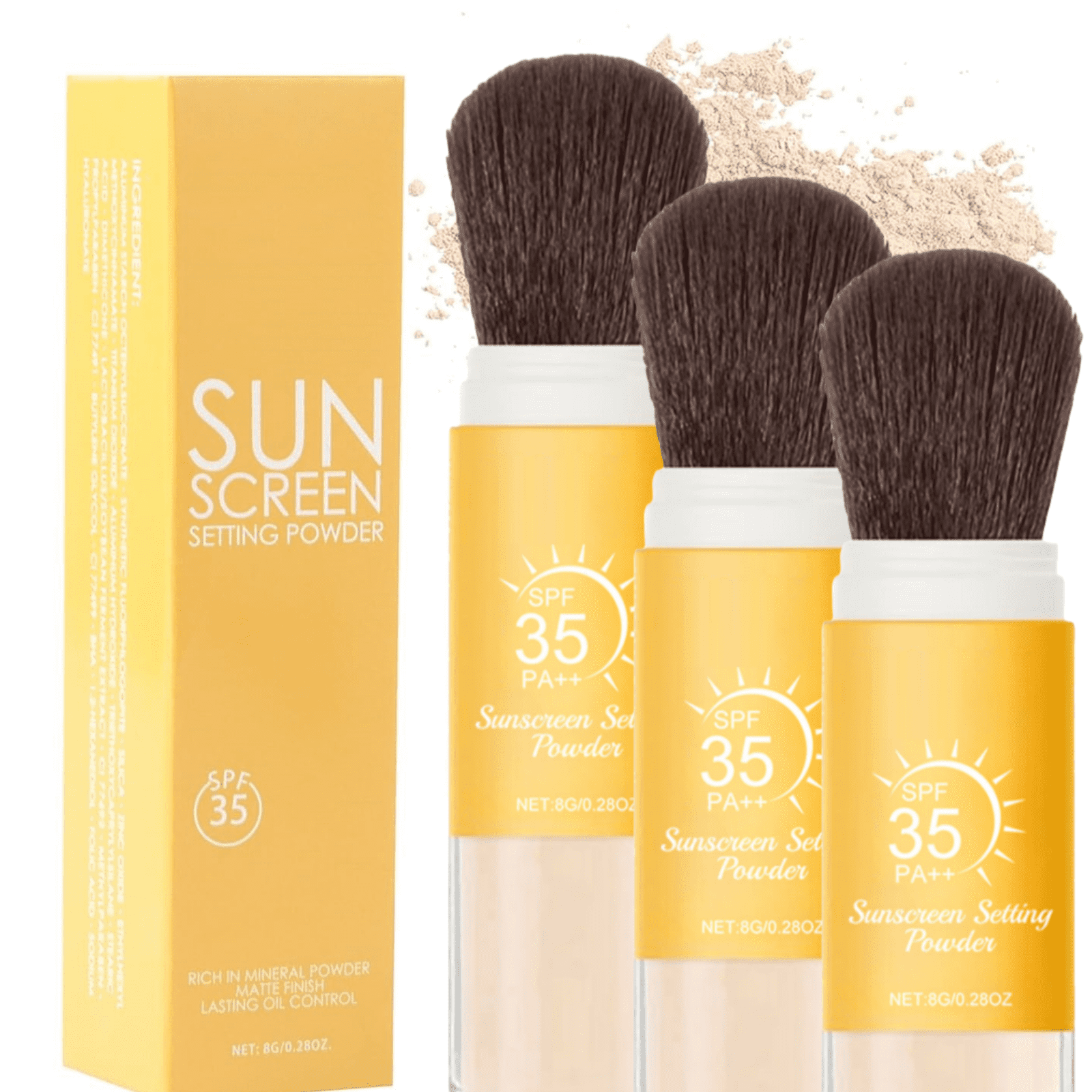 Mineral Sunscreen Setting Powder Brush-On Mineral Powder 0.28OZ - Non ...