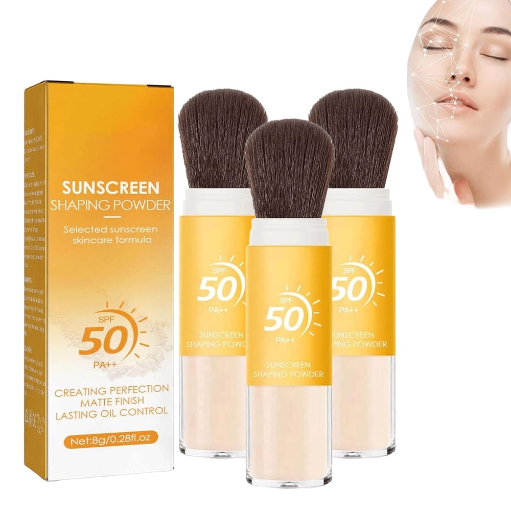 Mineral Sunscreen Setting Powder, SPF 50 PA++, Mineral Brush Powder ...