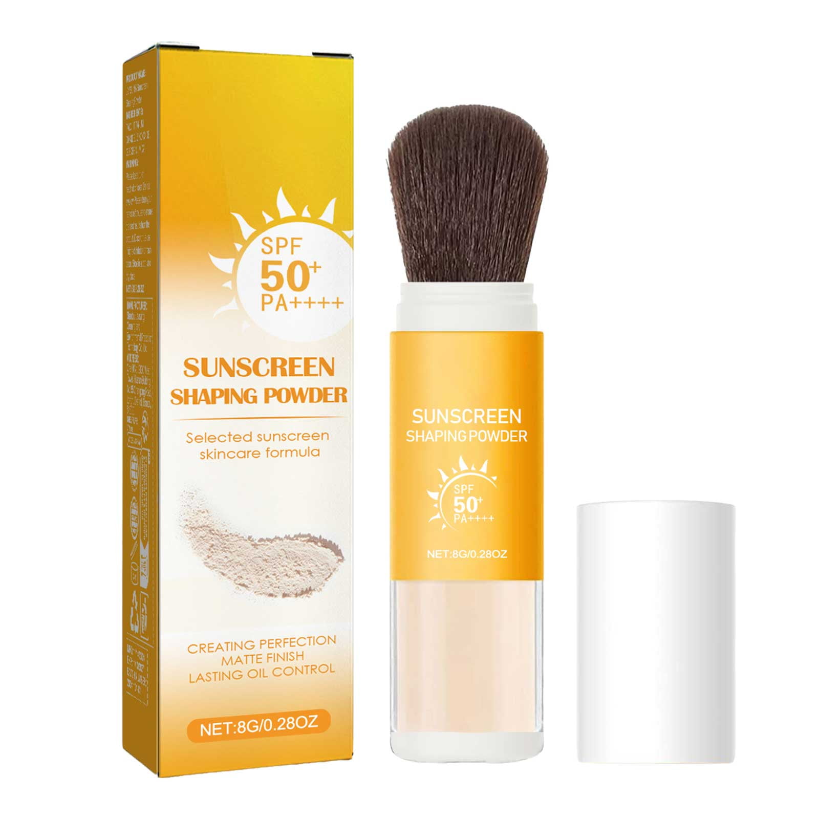 Mineral Sunscreen Setting Powder SPF 50, Translucent Brush on Powder Sunscreen for Face, Oil ...