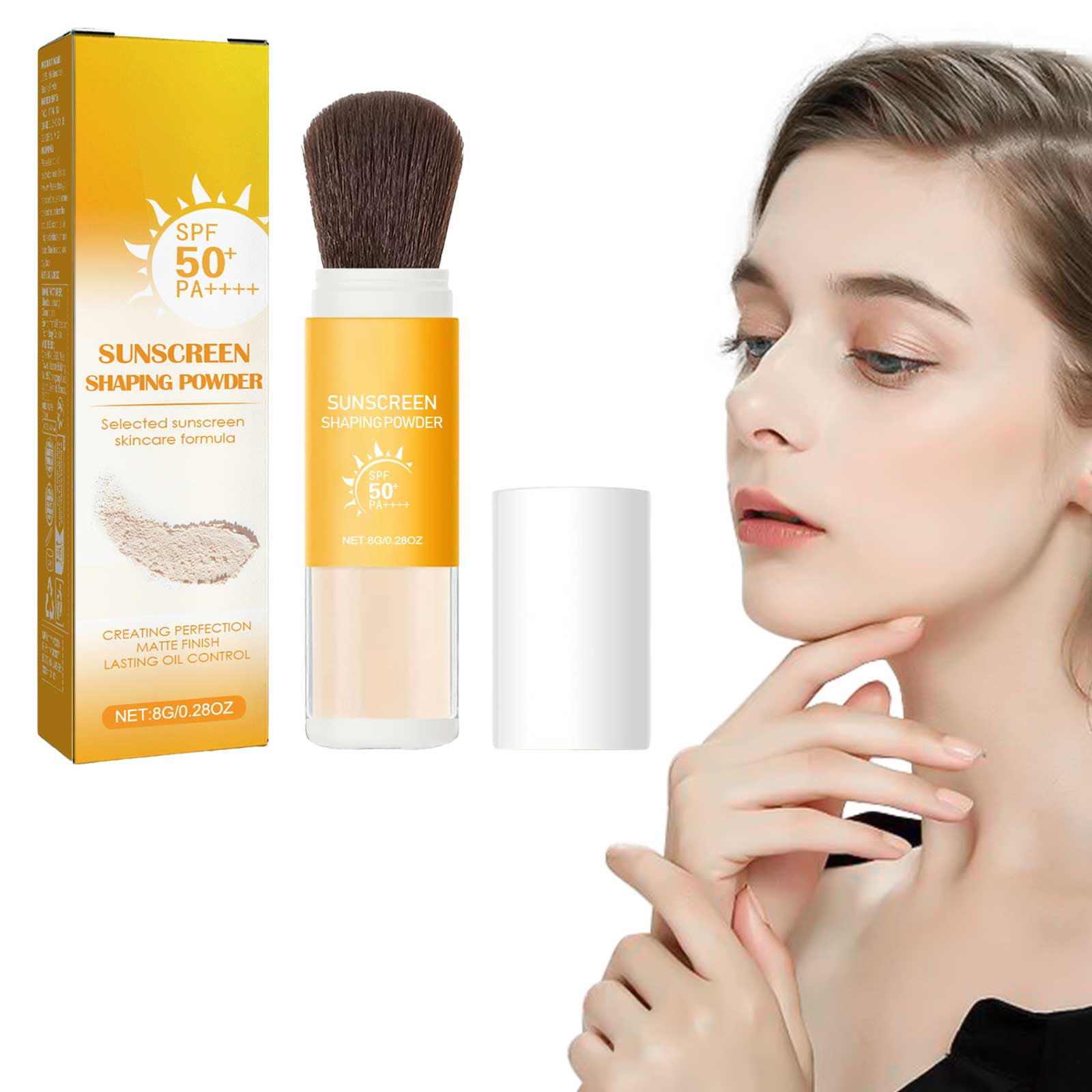 Mineral Sunscreen Setting Powder, SPF 50, Translucent, Mineral Brush ...