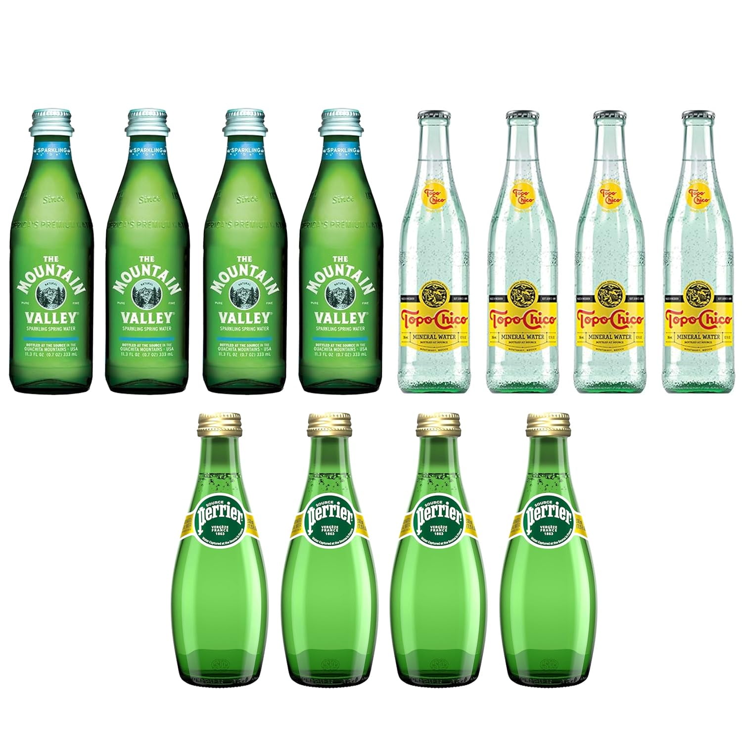 Mineral Water Variety, 12 Pack Total, 4 Mountain Valley Sparkling (333 ...
