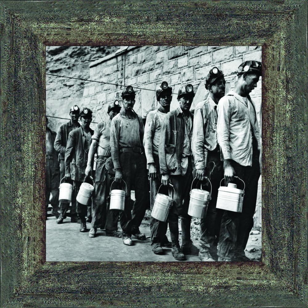 Miners at Lamphouse, Coal Miner Decor, Historical Picture Frame, 10x10 ...