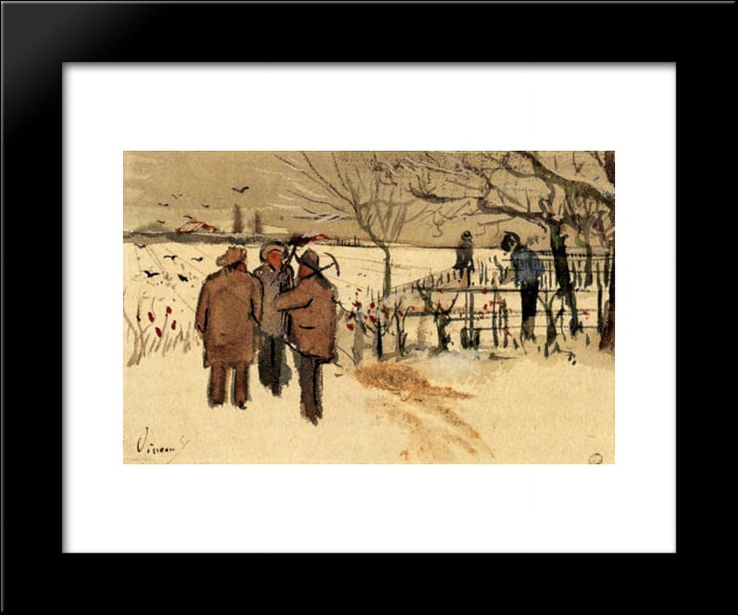 Miners in the Snow Winter 20x24 Framed Art Print by Vincent van Gogh ...