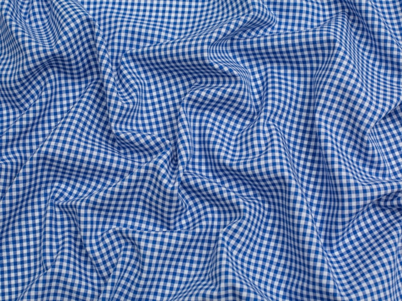 Minerva 1/8 inch Check Yarn Dyed Cotton Gingham Fabric Blue - per yard ...