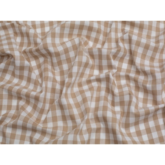 Minerva 3/8 inch Check Vintage Gingham Fabric Beige - per yard ...
