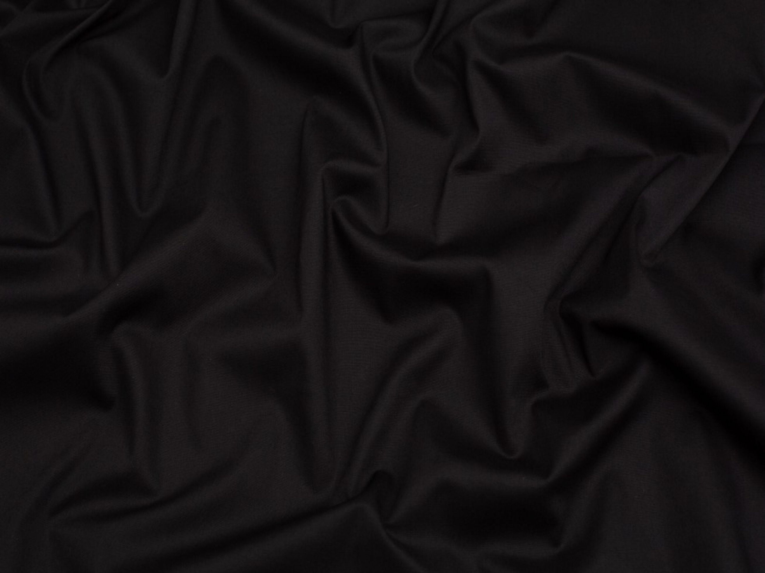 Minerva BCI Stretch Woven Cotton Poplin Fabric Black - per yard ...