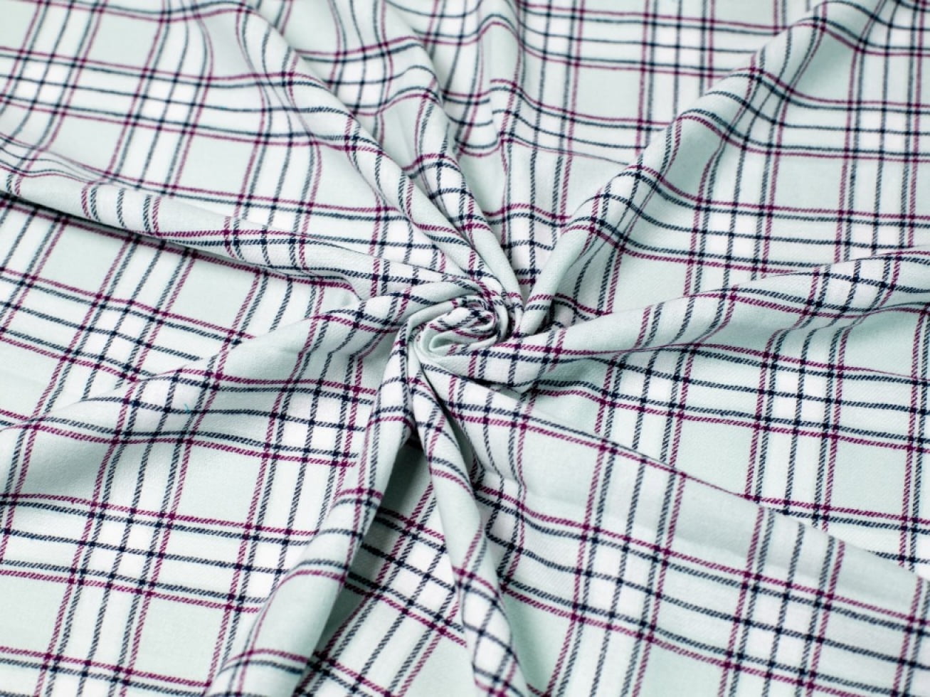 Minerva Brushed Cotton Flannel Fabric Mint & Wine - per yard - Walmart.com