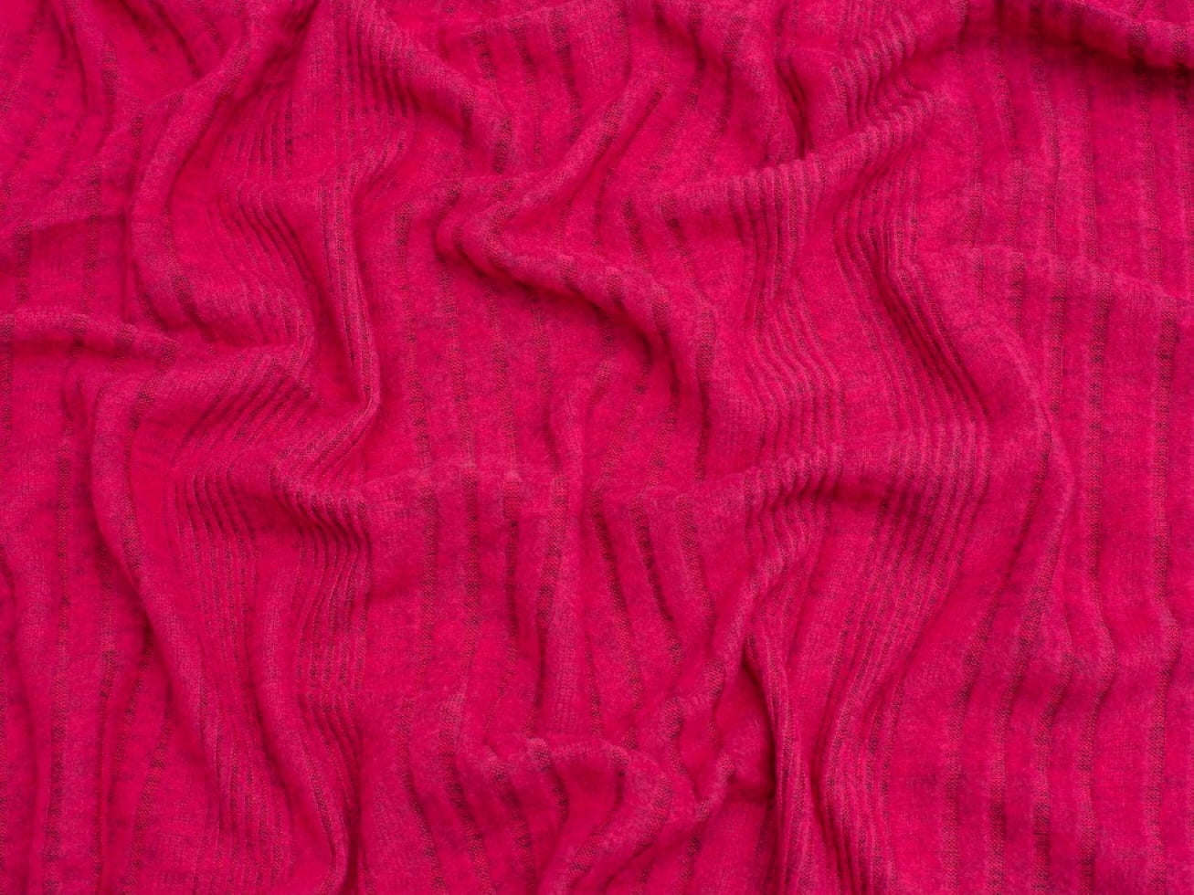 Minerva Brushed Texture Rib Stretch Knit Fabric Bright Pink - per yard ...