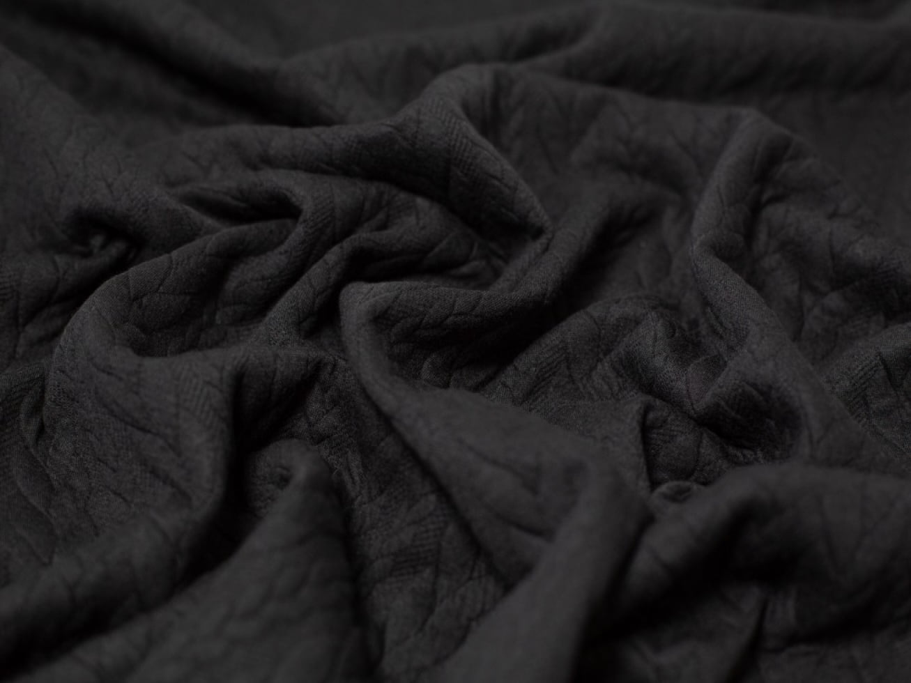 Minerva Cable Textured Stretch Knit Fabric Black - per yard - Walmart.com
