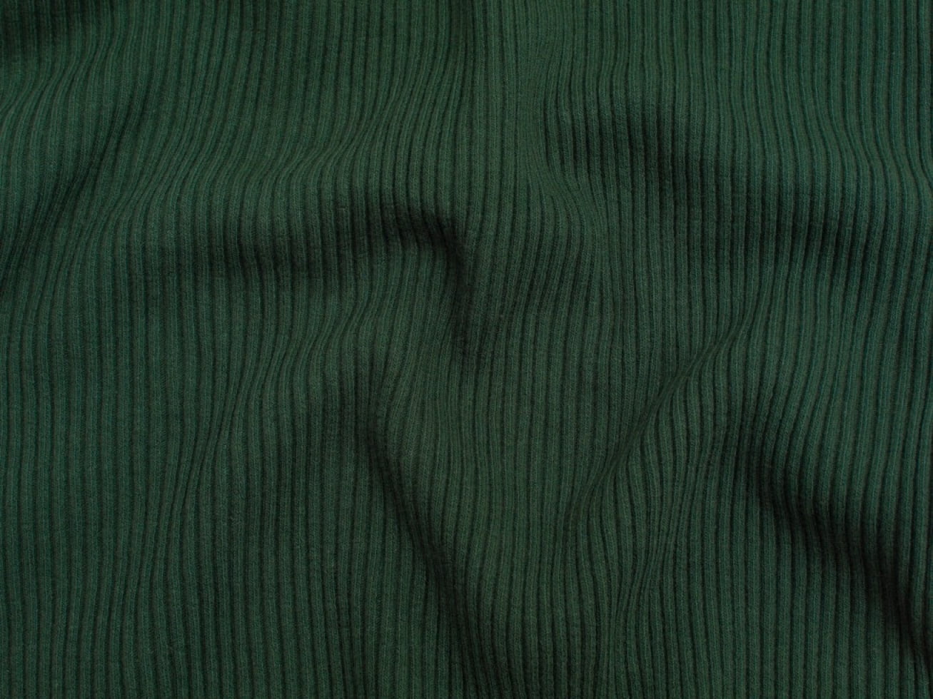 Minerva Chunky Tubular Ribbing Stretch Knit Fabric Bottle Green - per ...