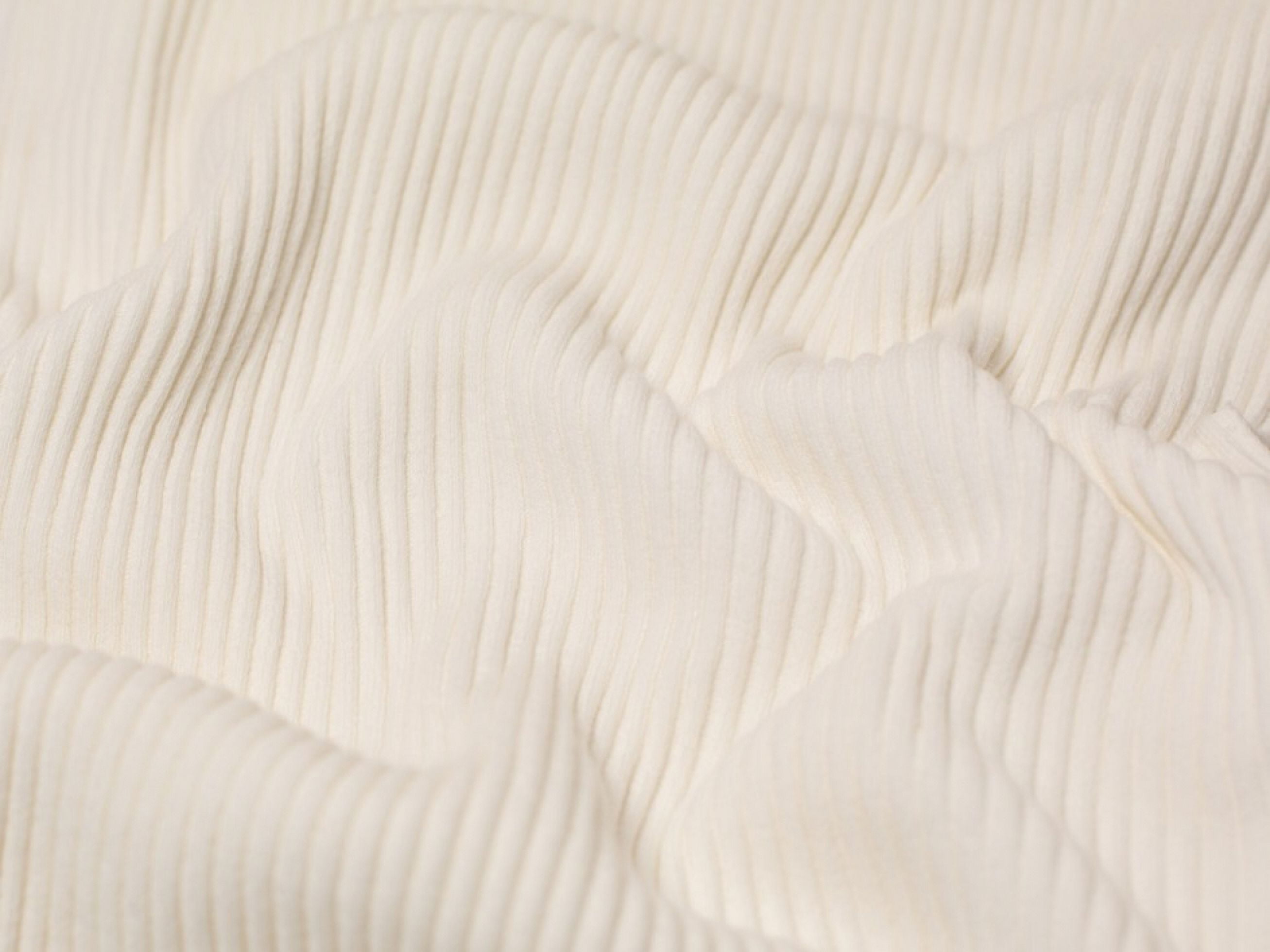 Minerva Chunky Tubular Ribbing Stretch Knit Fabric Cream - per yard ...