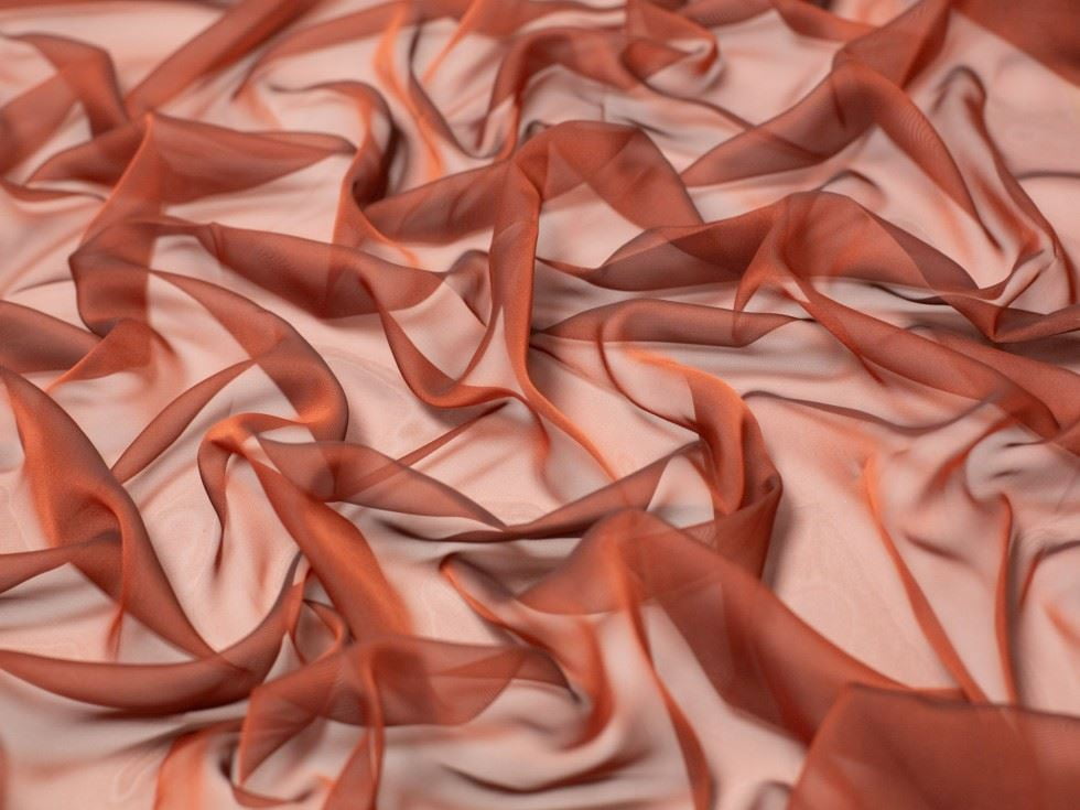 Minerva Core Range Cationic Sheer Chiffon Fabric, Copper Solid for ...