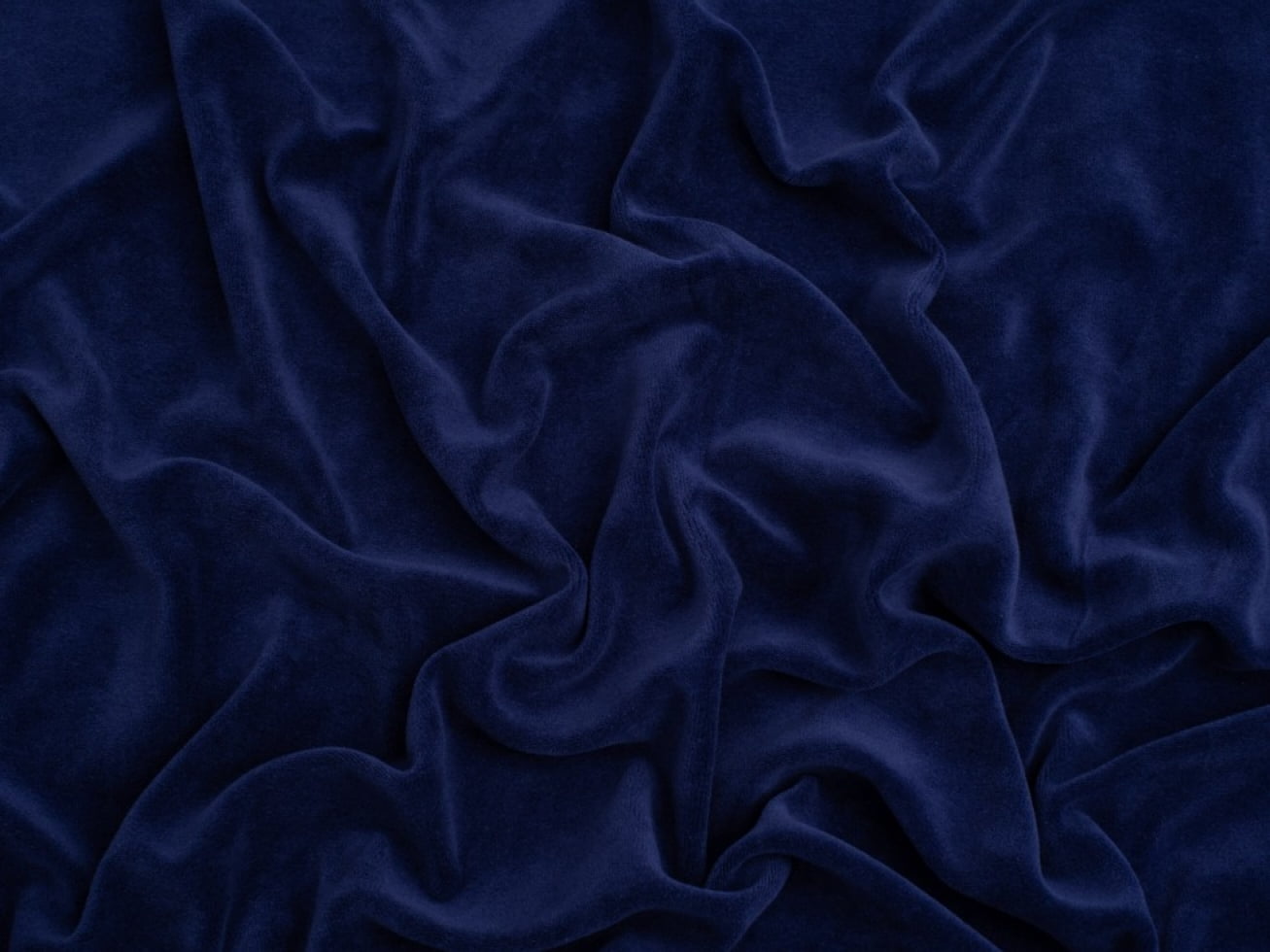 Minerva Core Range Cotton Velour Stretch Knit Fabric Marine - per yard ...