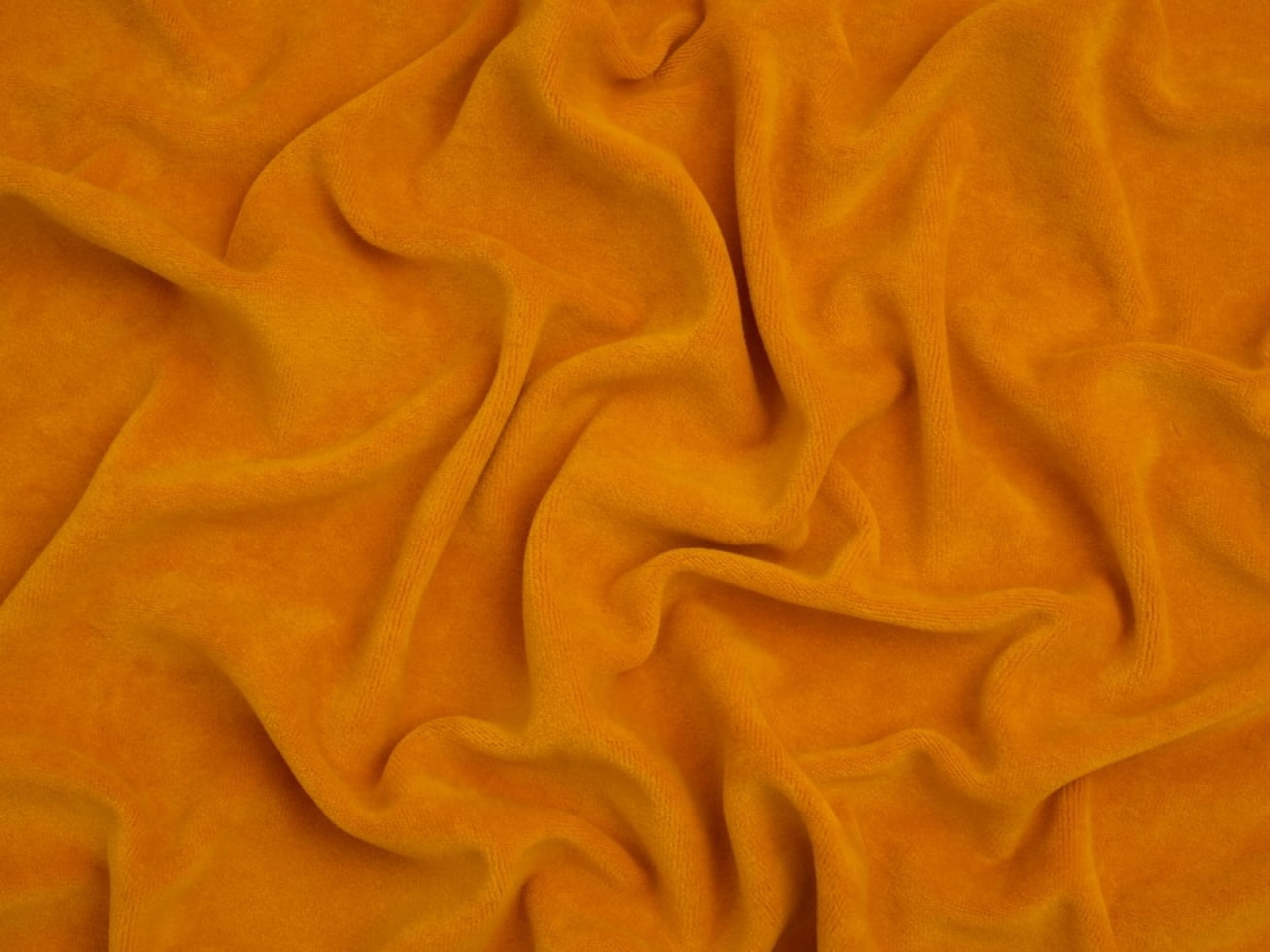 Minerva Core Range Cotton Velour Stretch Knit Fabric Old Gold - per ...