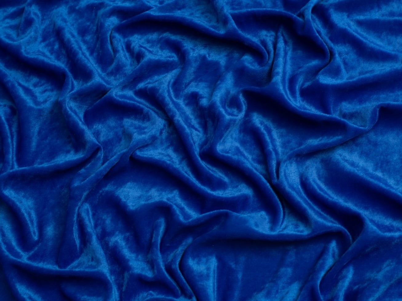 Minerva Core Range Crush Velvet Stretch Knit Fabric Cobalt Blue - per ...