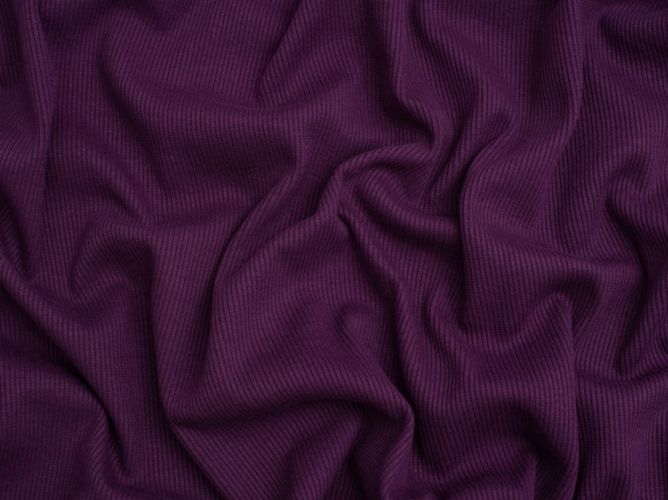 Minerva Core Range Heavy Cotton Rib Stretch Knit Fabric Dark Purple ...