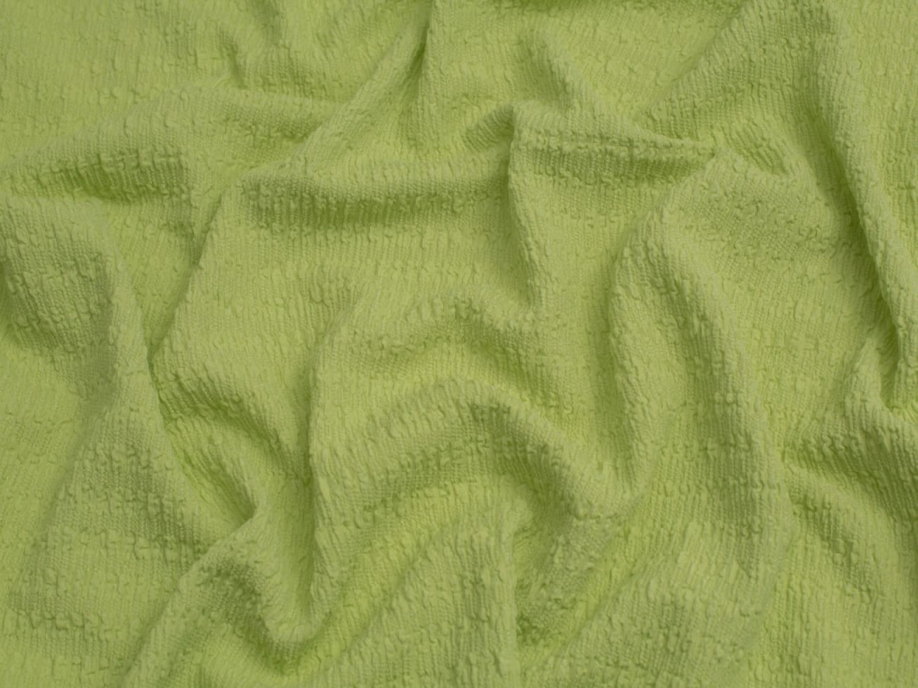 Minerva Core Range Popcorn Textured Stretch Knit Fabric Pale Lime - per ...
