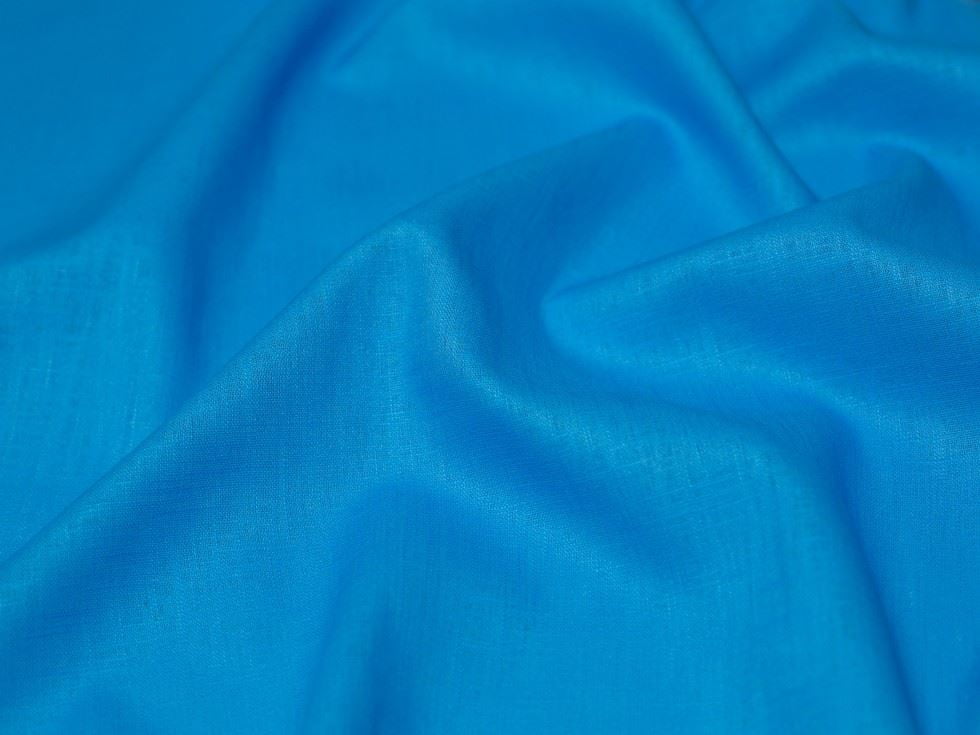 Minerva Core Range Textured 100% Ramie Linen Weave Fabric, Turquoise ...