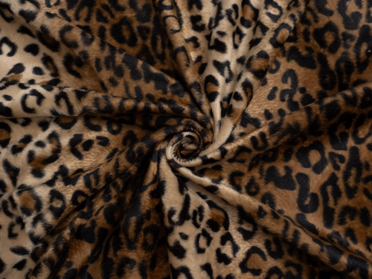 Minerva Core Range Velboa Faux Fur Fabric Brown Panther - per yard ...