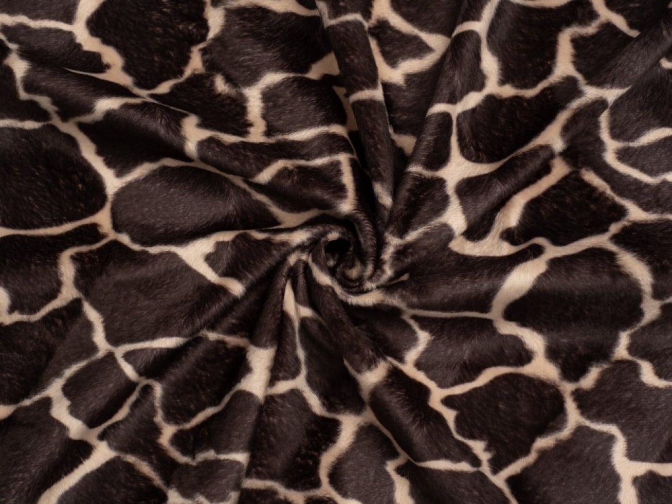 Minerva Core Range Velboa Faux Fur Fabric Dark Brown Giraffe - per yard ...