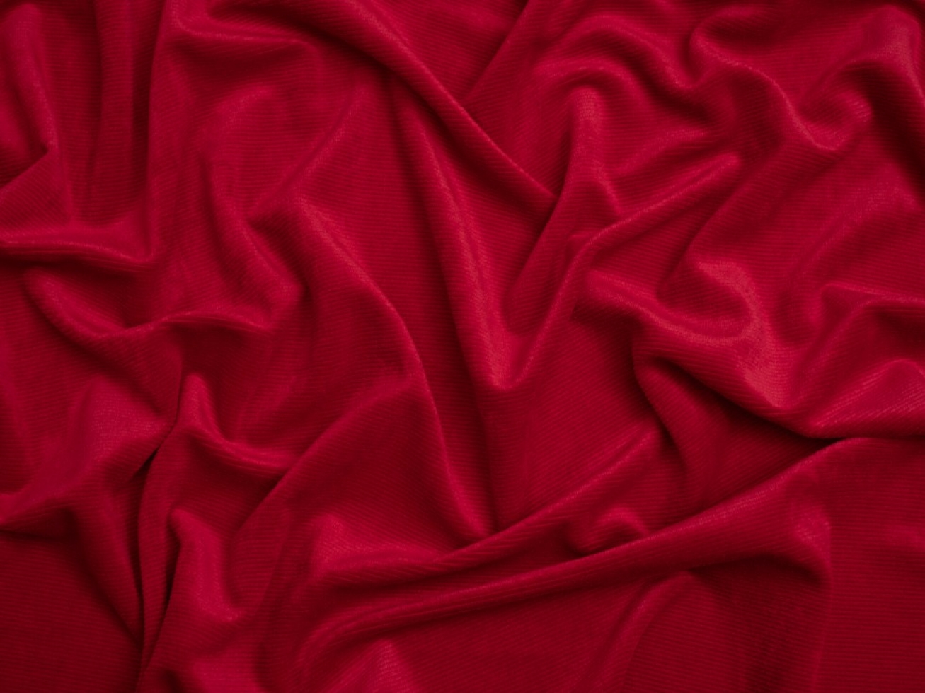 Minerva Core Range Velour Rib Stretch Knit Cord Fabric Red - per yard ...