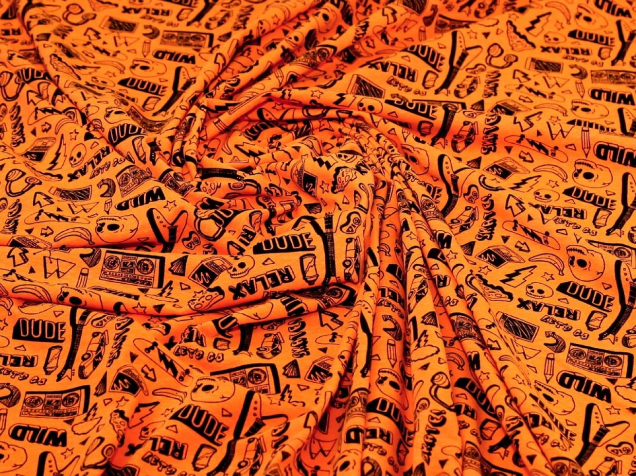 Minerva Cotton Jersey Stretch Knit Fabric Neon Orange - per yard - Walmart.com