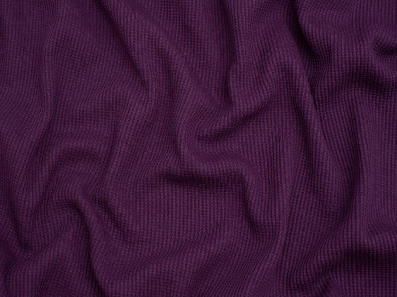 Minerva Cotton Waffle Textured Stretch Knit Fabric Dark Purple - per ...