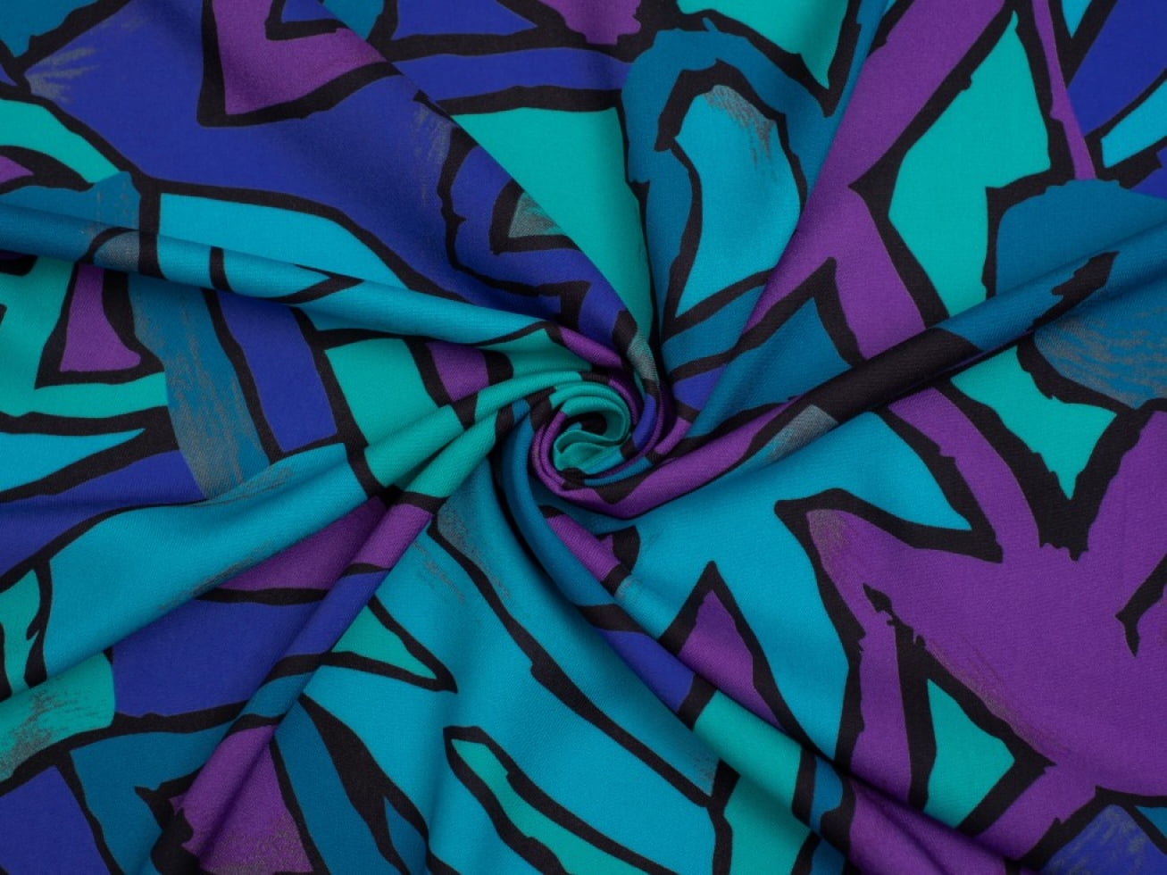Minerva Exclusive Arcane Art Viscose Challis Fabric Ocean - per yard ...